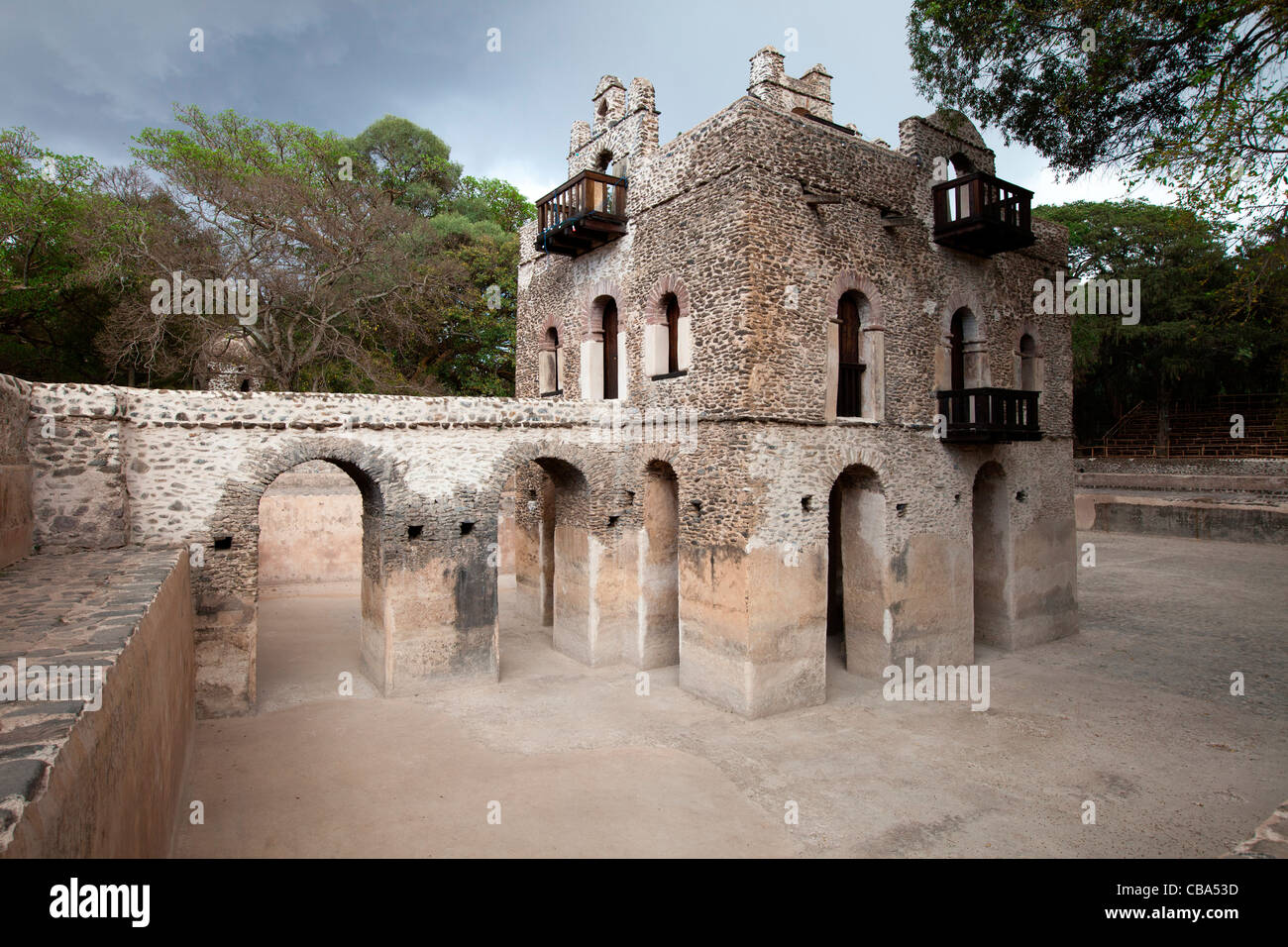 View of Fasiladas' Bath in Gonder, Northern Ethiopia, Africa Stock ...