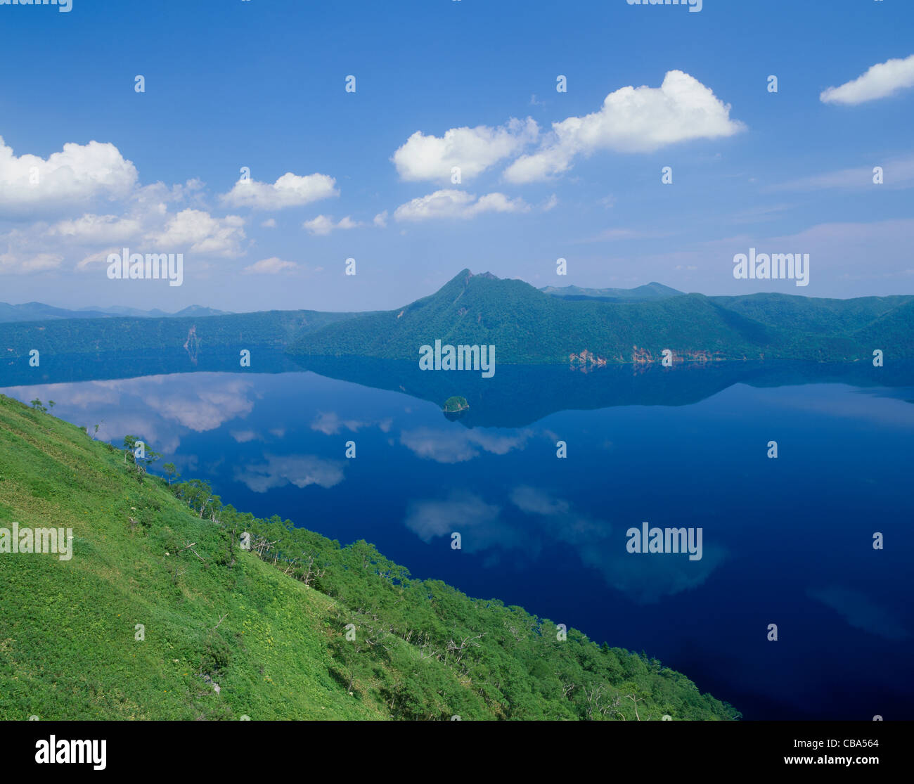 Lake Mashu and Mount Mashu, Teshikaga, Hokkaido, Japan Stock Photo - Alamy