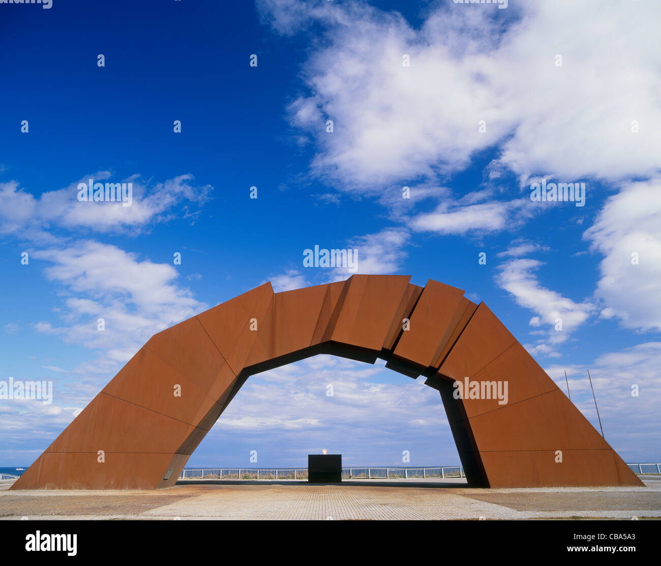 Monument of Shima-no-kakehasi at Bokyo-no-misaki Park, Nemuro, Hokkaido ...