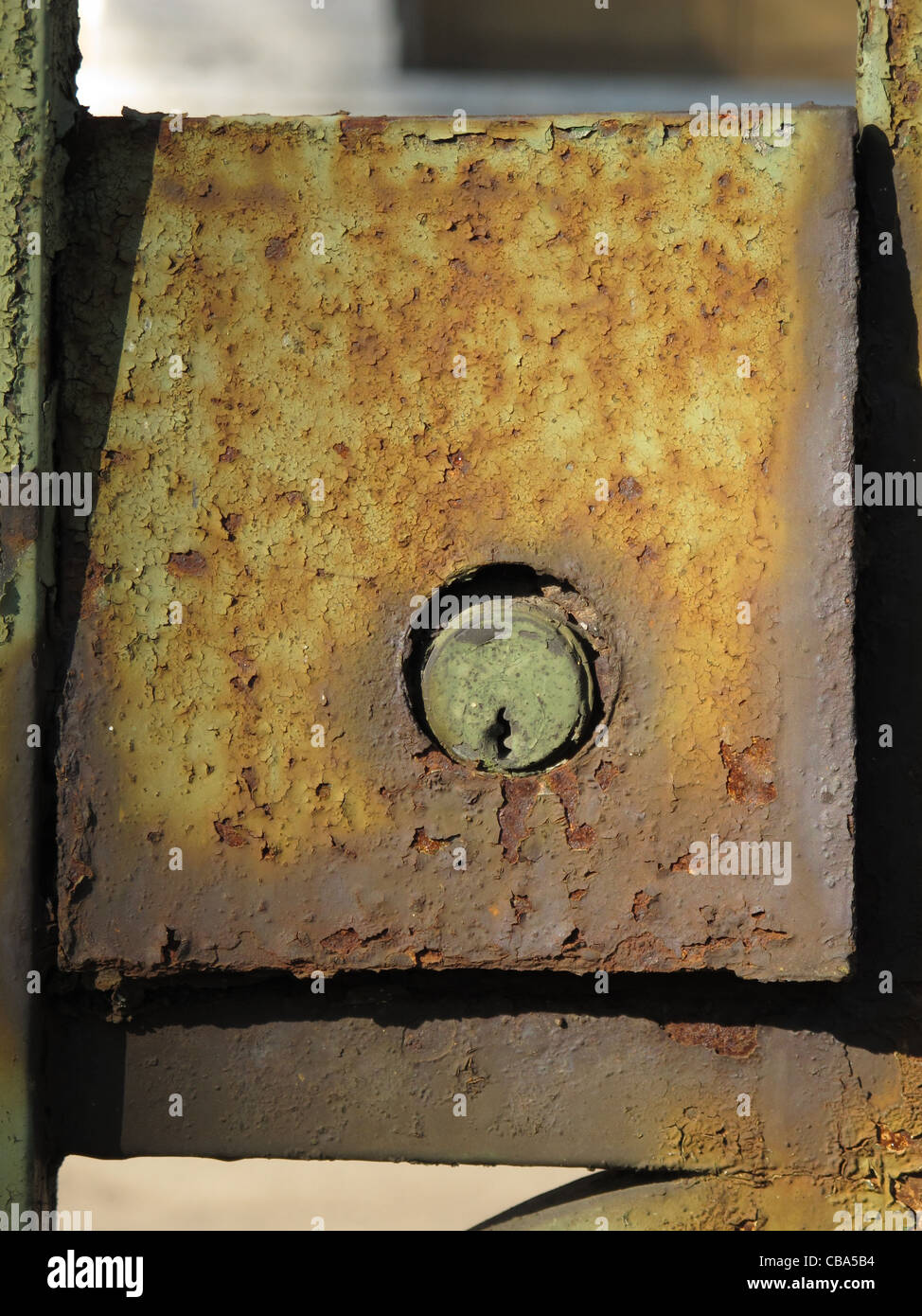old rusted keyhole on gate outdoors in sun Stock Photo - Alamy