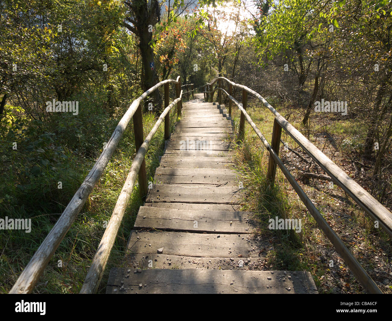 Small wooden bridge in Rheingau near Kestert,Germany Stock Photo - Alamy