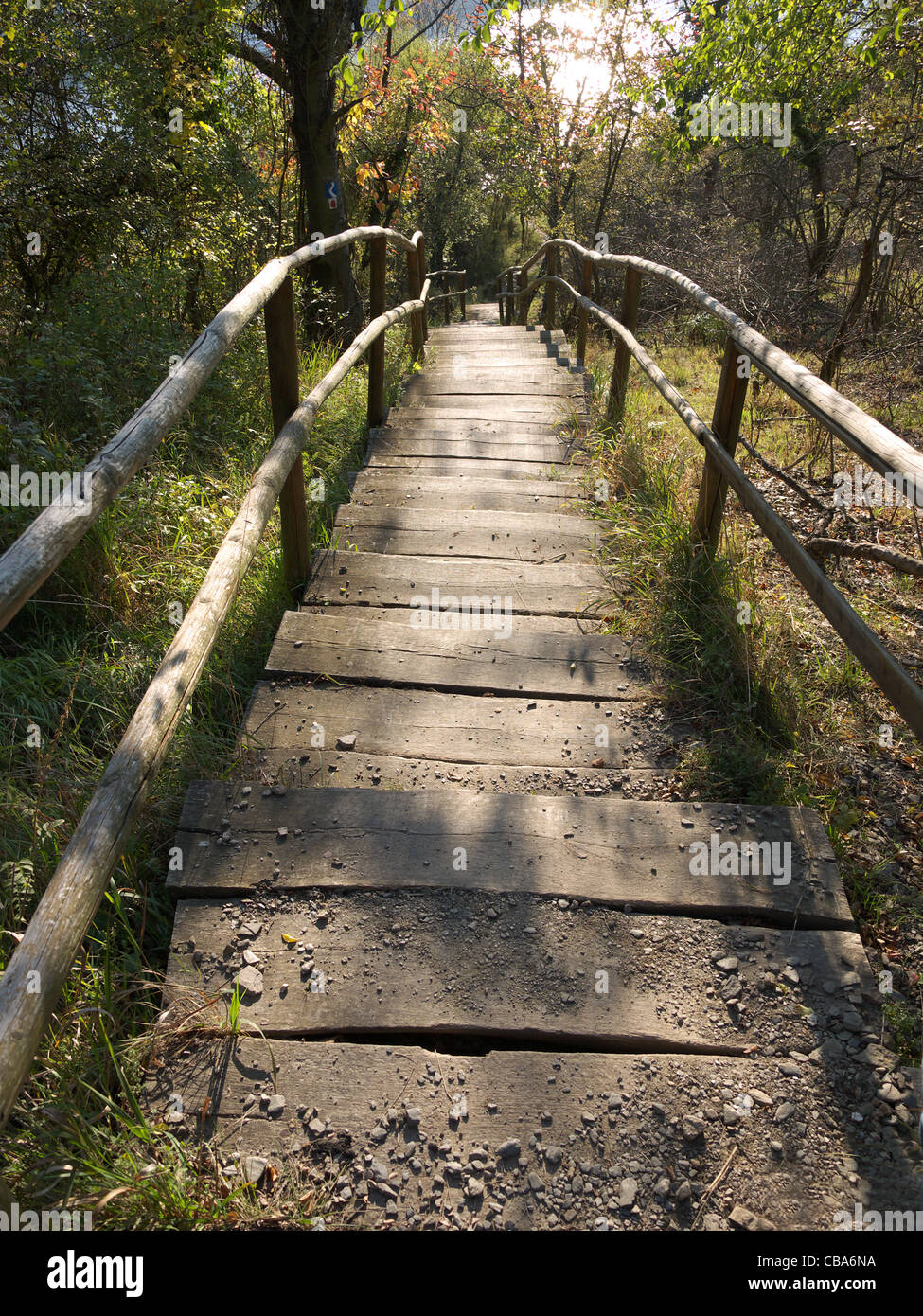 Small wooden bridge in Rheingau near Kestert,Germany Stock Photo - Alamy