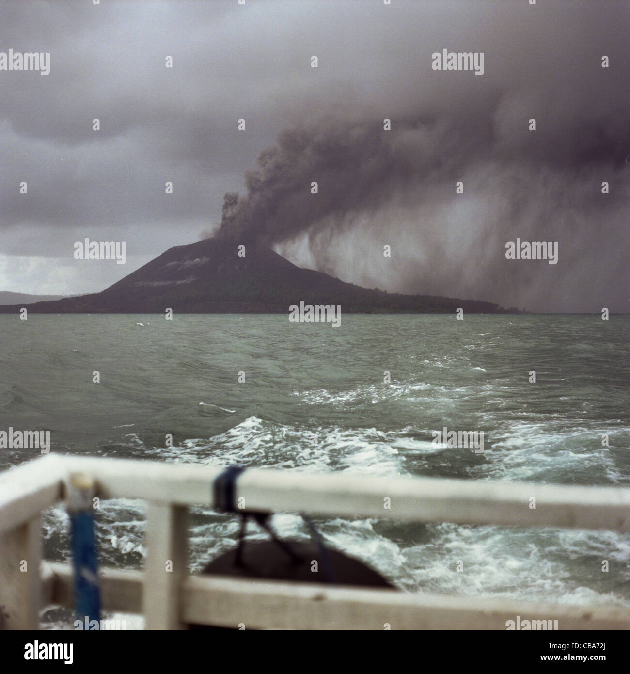 Anak-Krakatau (Krakatoa) volcano, in the Sunda Strait, Indonesia Stock ...