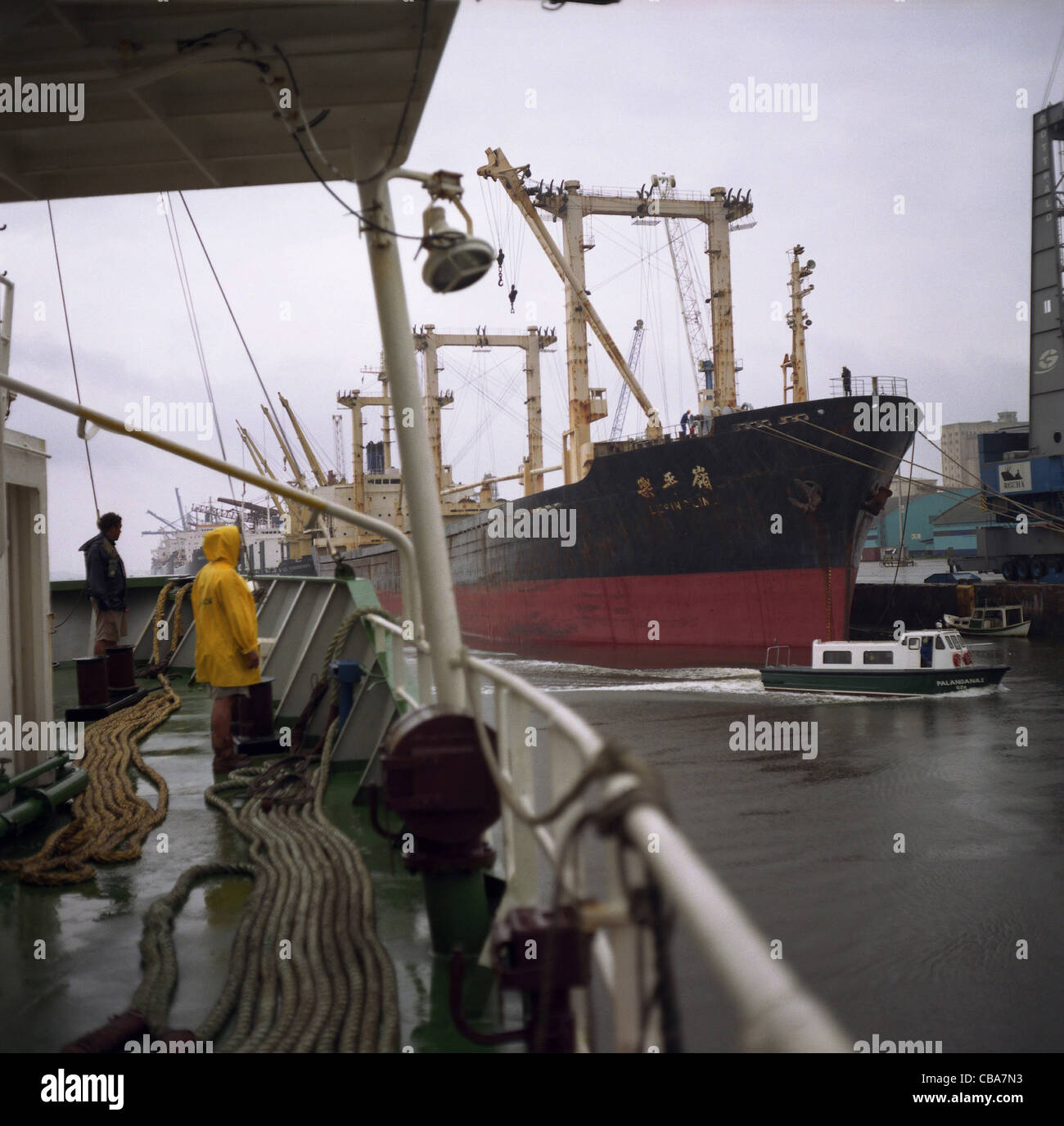 Sea cargo port in rainy hi-res stock photography and images - Alamy