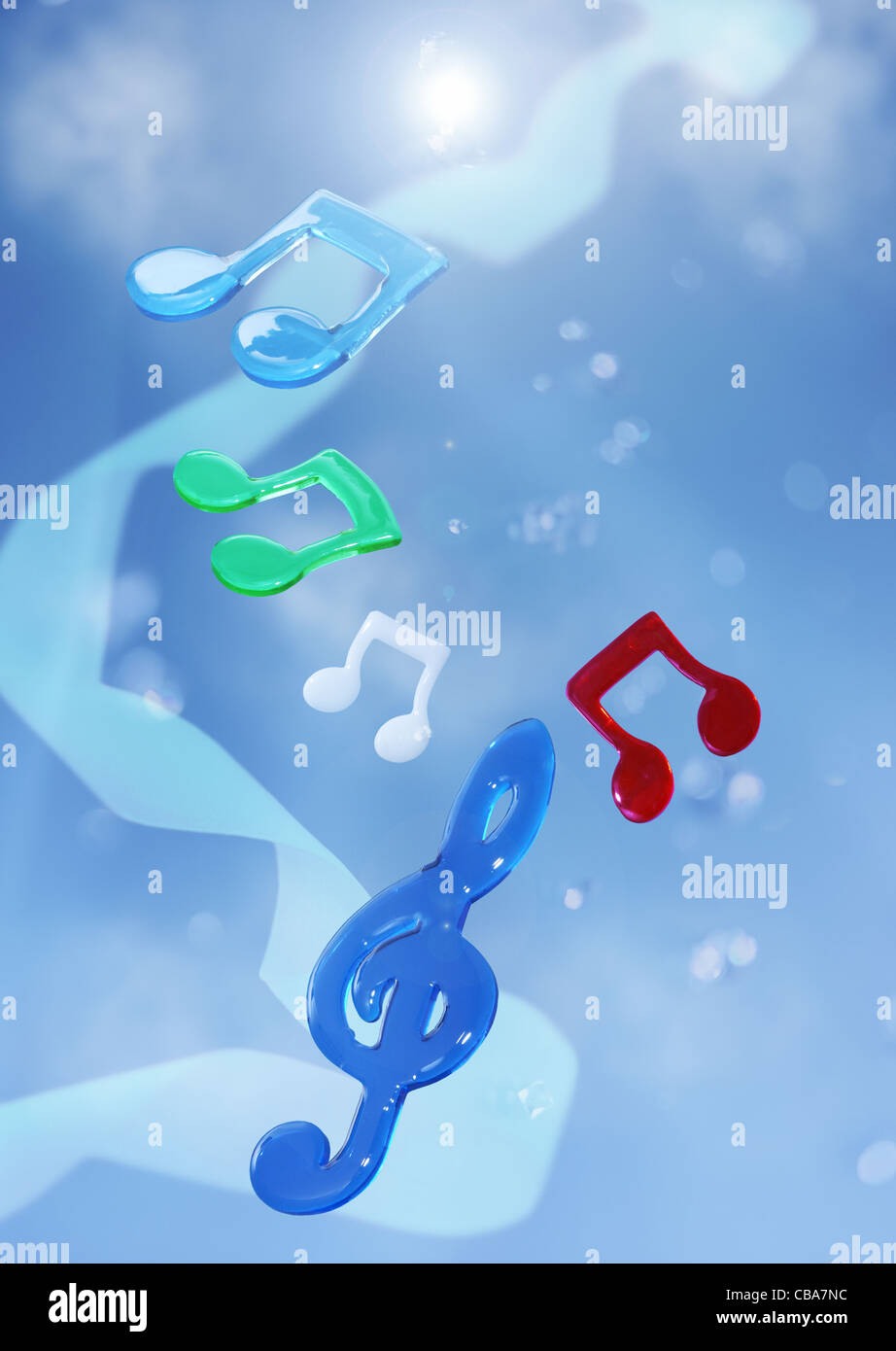 Blue sky and musical notes Stock Photo - Alamy