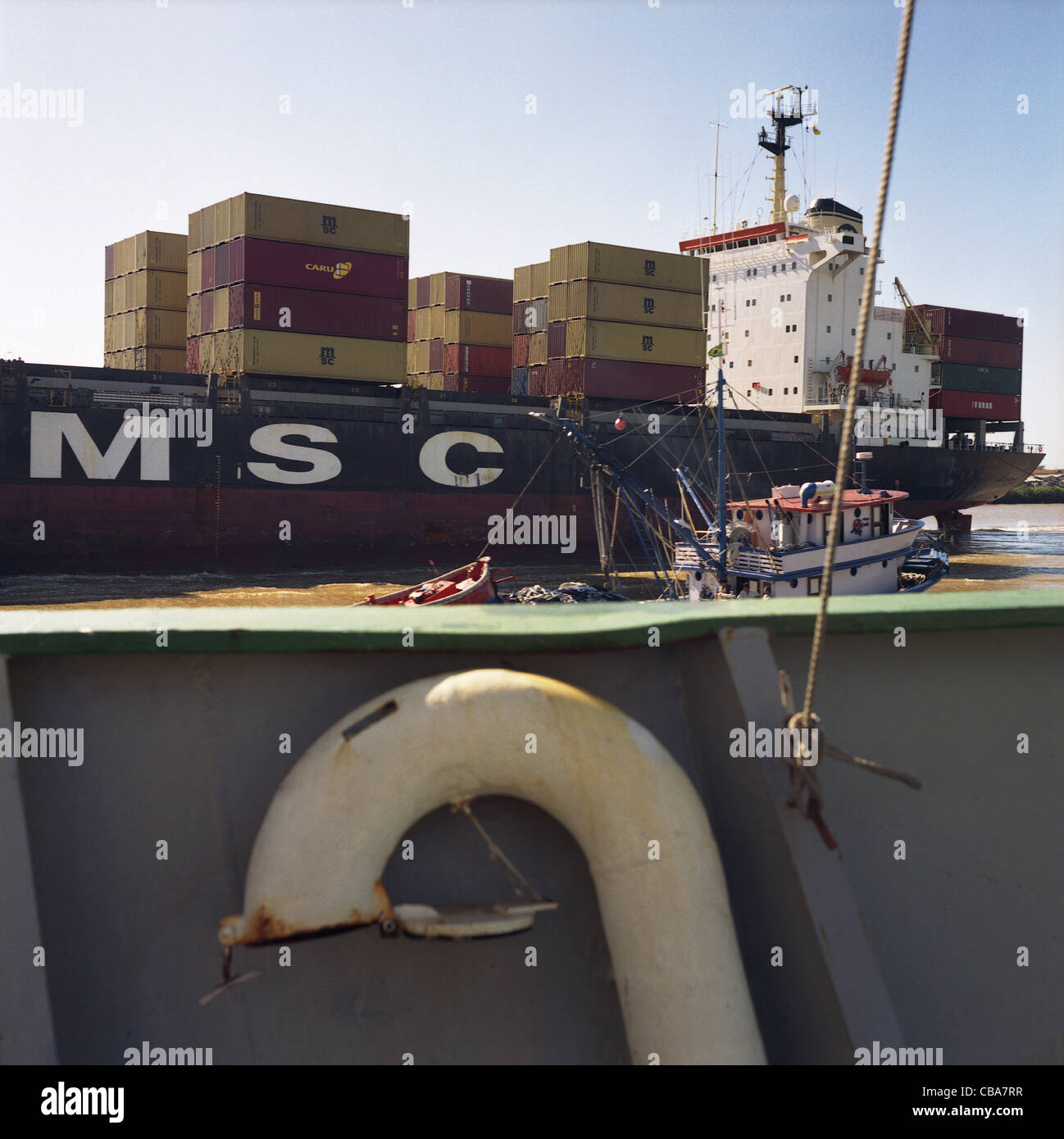 Shipping and crew in port/ harbour Stock Photo - Alamy