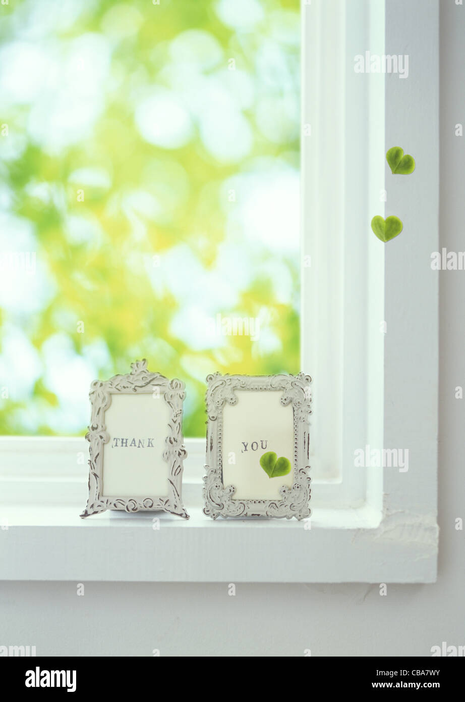 Thank you message window hi-res stock photography and images - Alamy