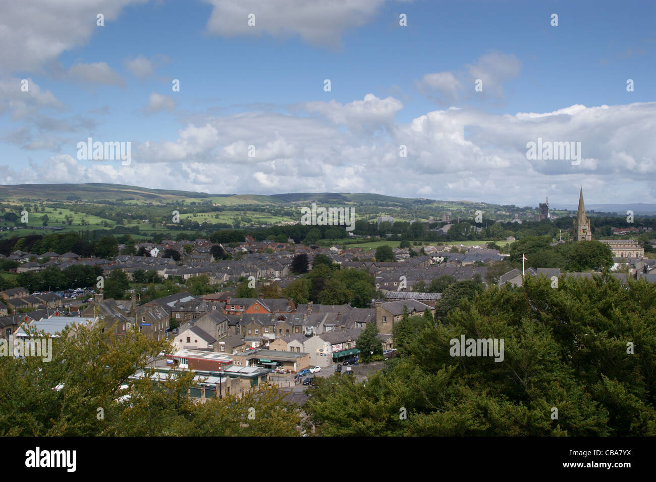 Panorama of Clitheroe, Lancashire seen from the castle Stock Photo - Alamy