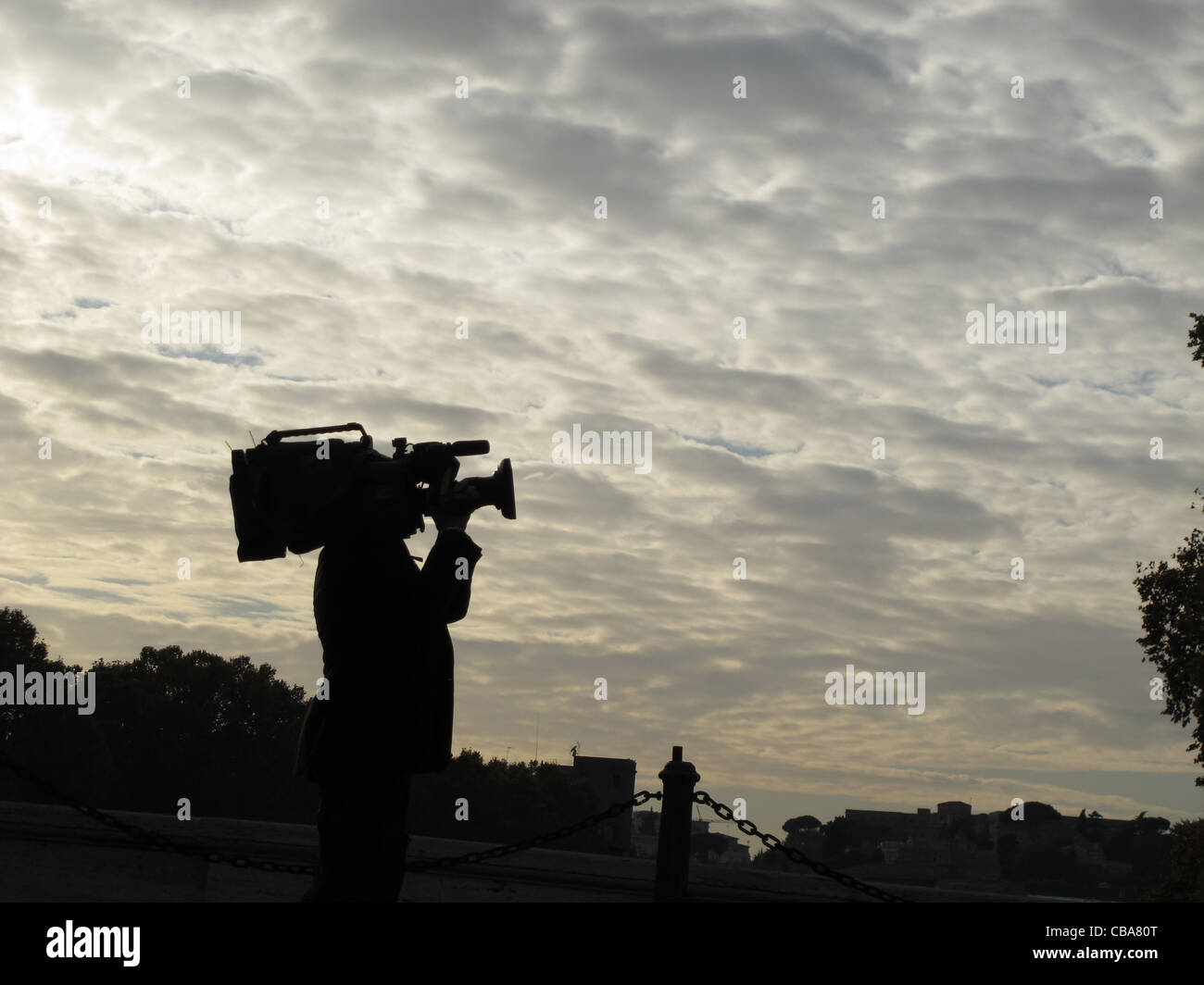 camera man filming in rome italy Stock Photo - Alamy