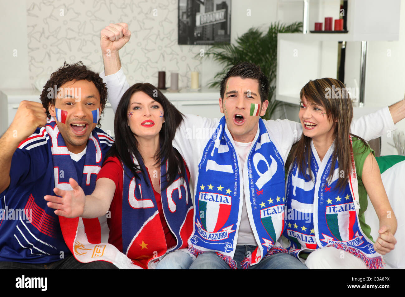 Young female sports fan italian hi-res stock photography and images - Alamy