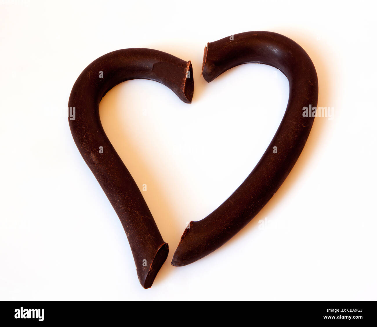 broken chocolate heart Stock Photo - Alamy