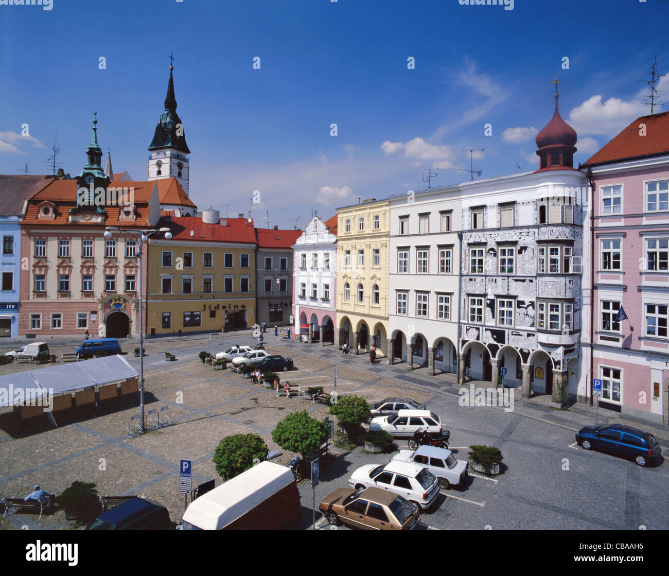 Jindrichuv Hradec, city, Peace square, Namesti Miru Stock Photo - Alamy