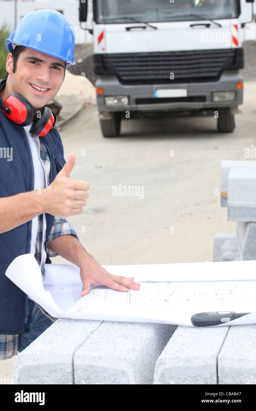 portrait of a construction worker Stock Photo - Alamy