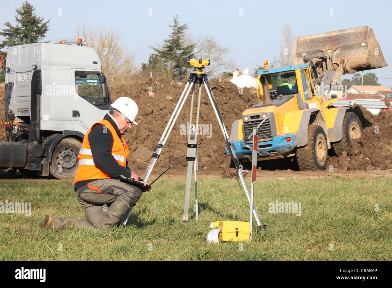 Civil engineer on a construction site Stock Photo - Alamy