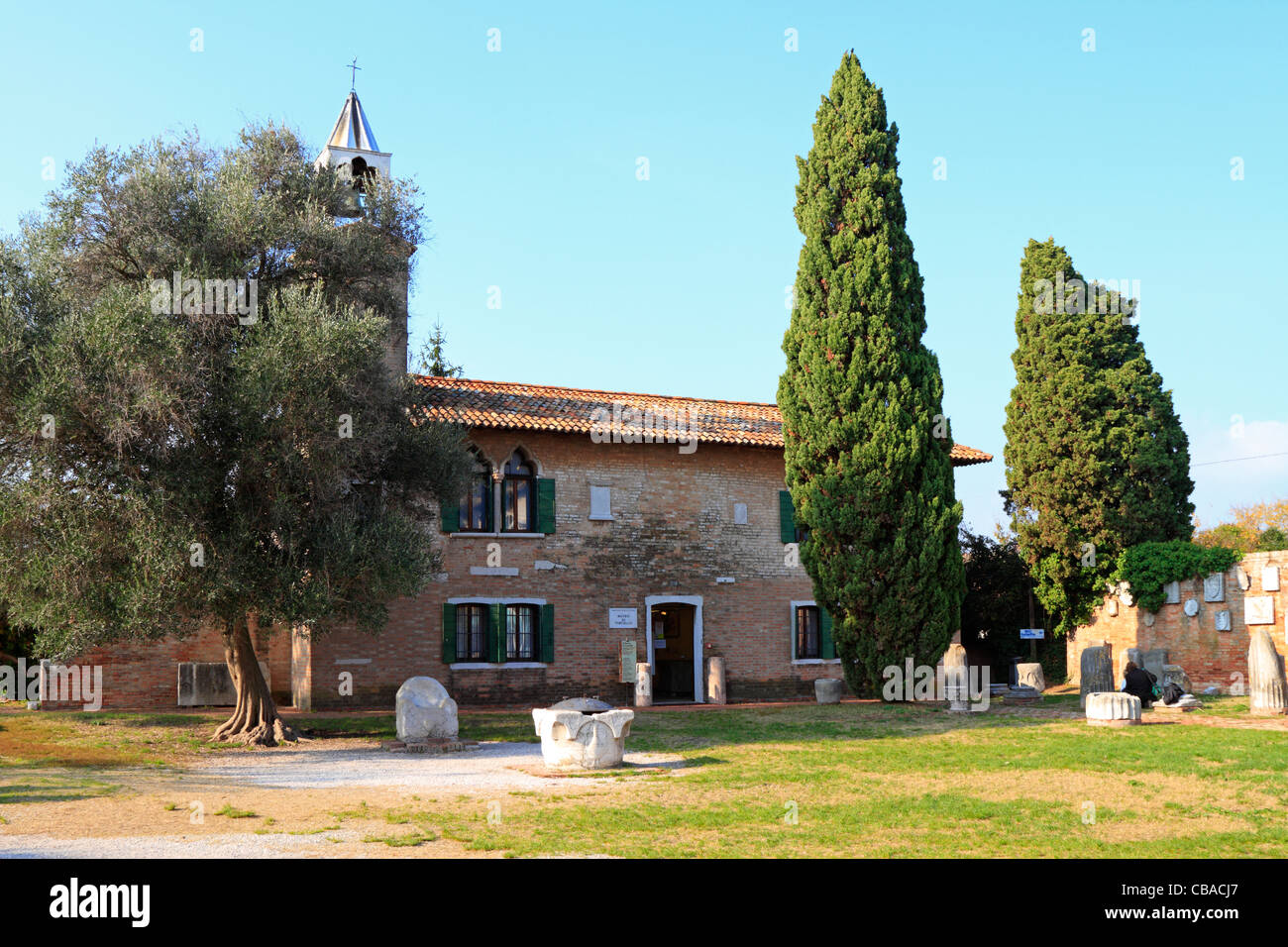 Atilla's Throne and the Museo di Torcello on Torcello, Venice, Italy ...