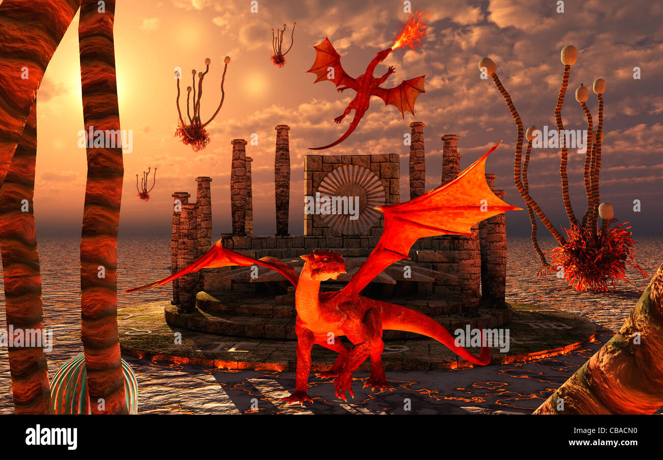 The Ancient Meeting Place Of The Red Dragons Stock Photo - Alamy