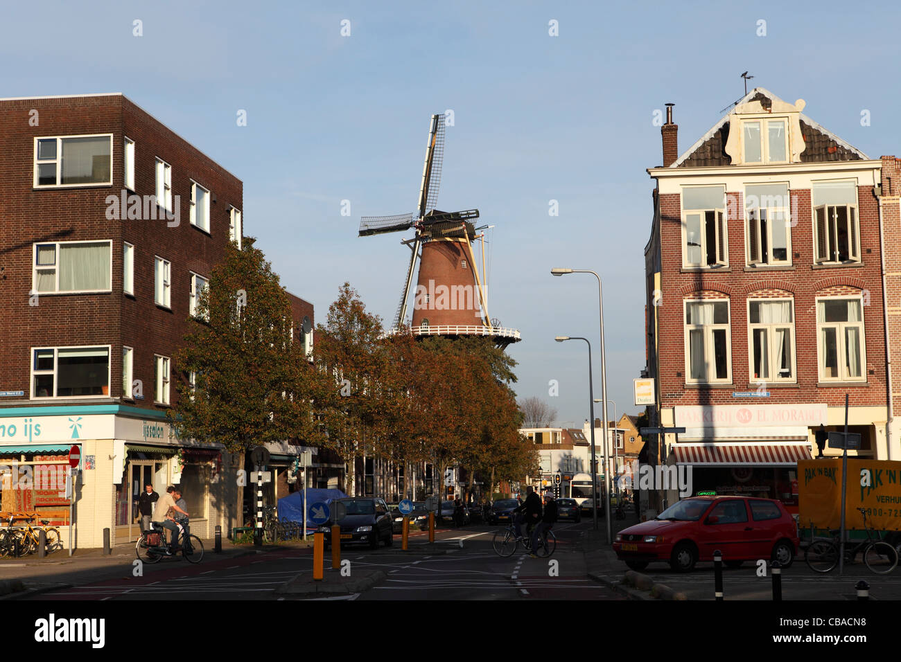 An archetypal Dutch street scene in Utrecht, the Netherlands Stock ...