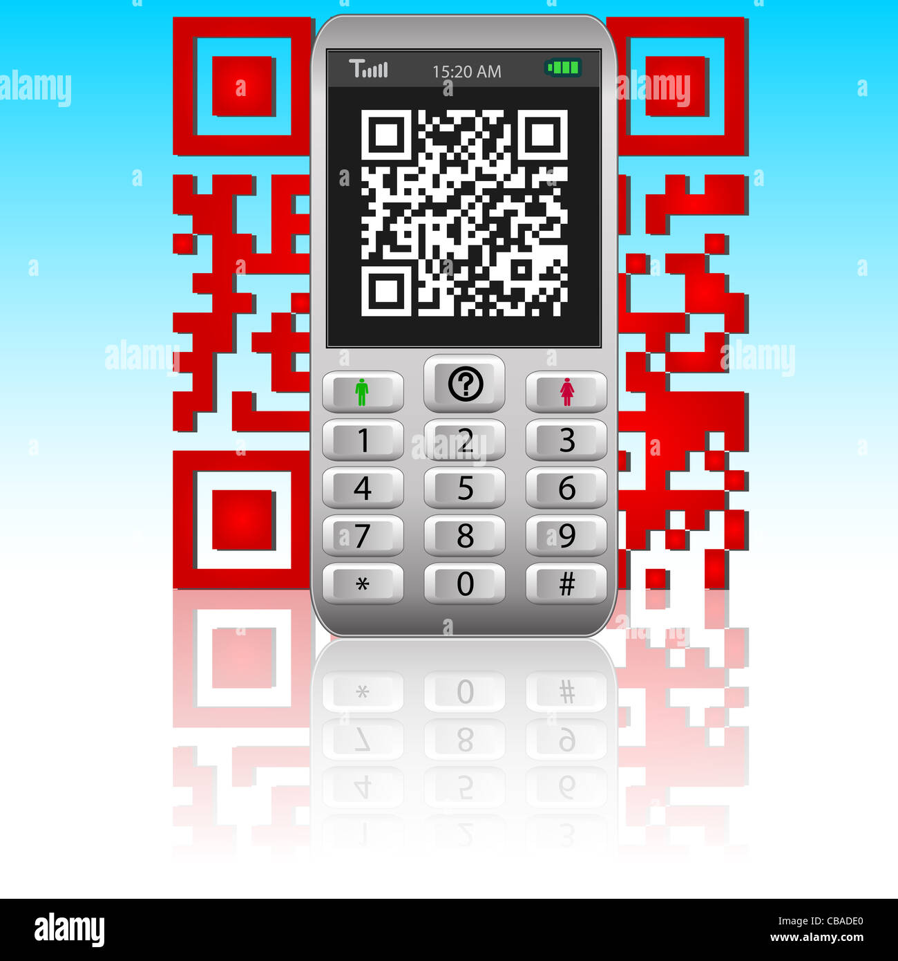 Smartphone with QR code Stock Photo - Alamy