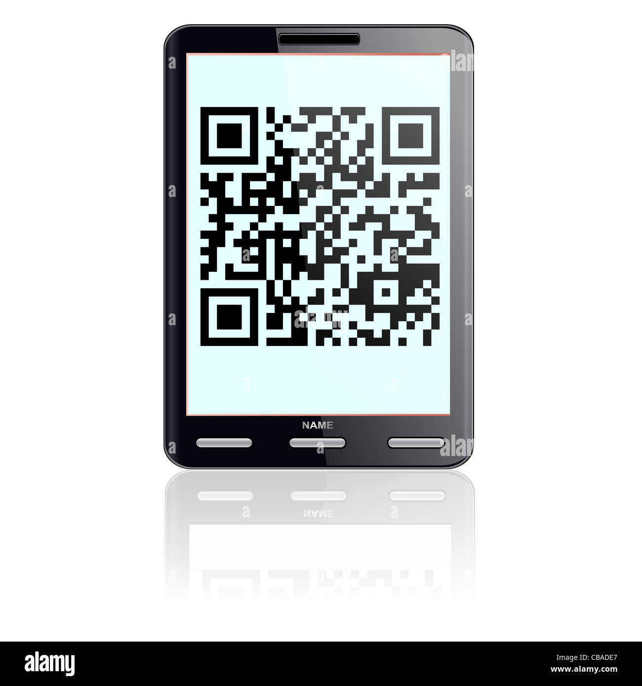 Tablet computer with QR code Stock Photo - Alamy