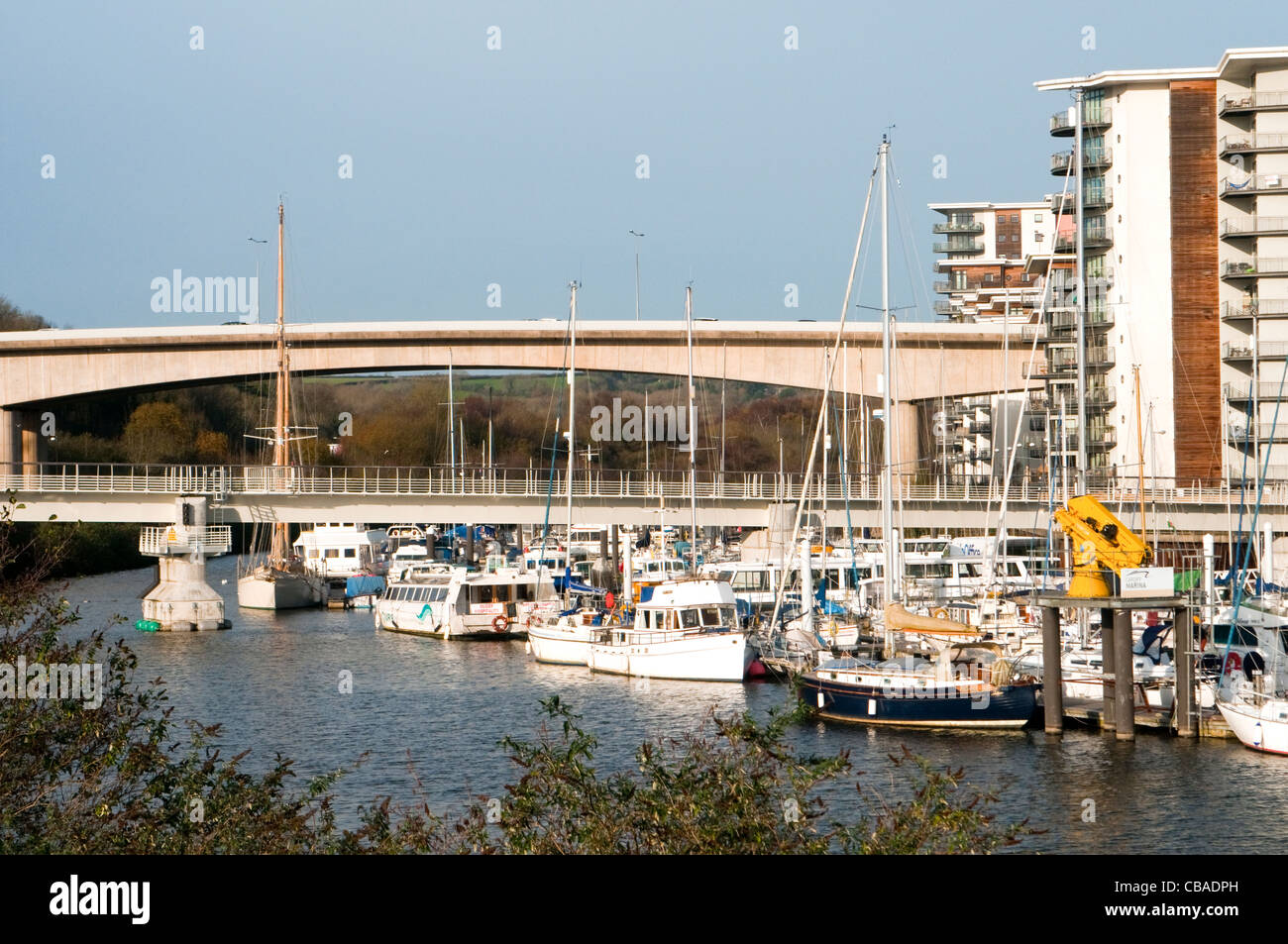 Cardiff Marina, on the River Ely near Cardiff Bay south Wales UK Stock ...