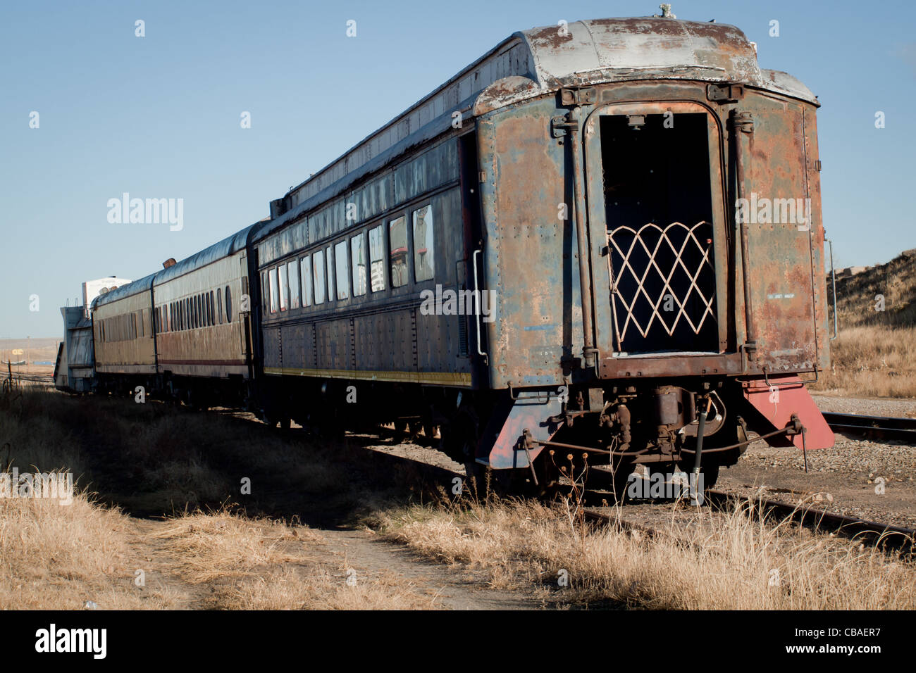 Old train on display at the Heritage Center in Limon, Colorado Stock ...
