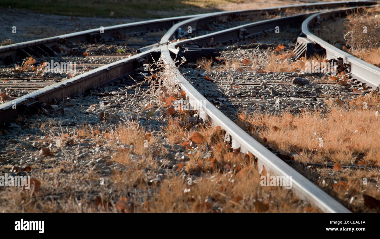Railroad tracks at the Heritage Center in Limon, Colorado Stock Photo ...