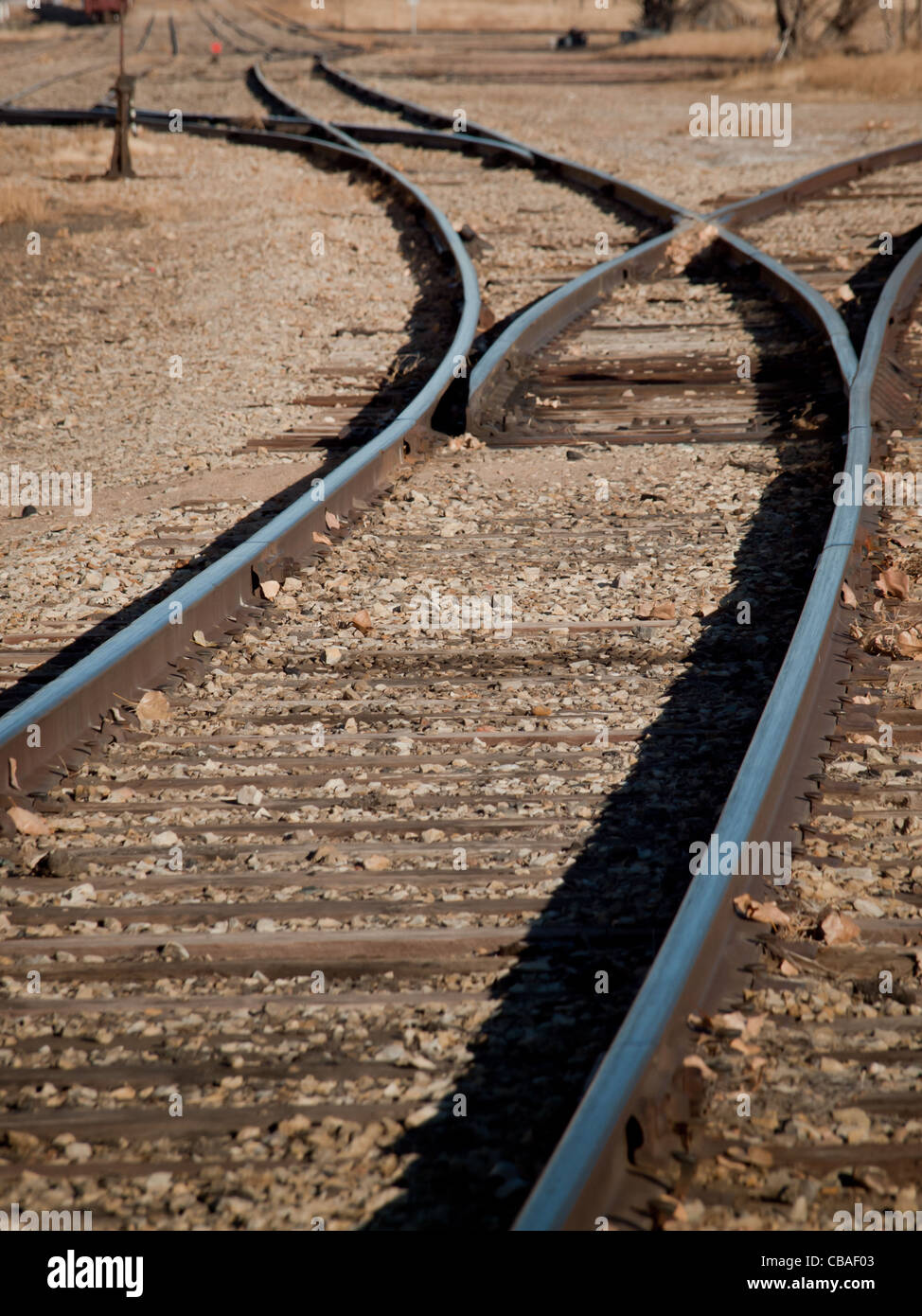 Railroad tracks at the Heritage Center in Limon, Colorado Stock Photo ...
