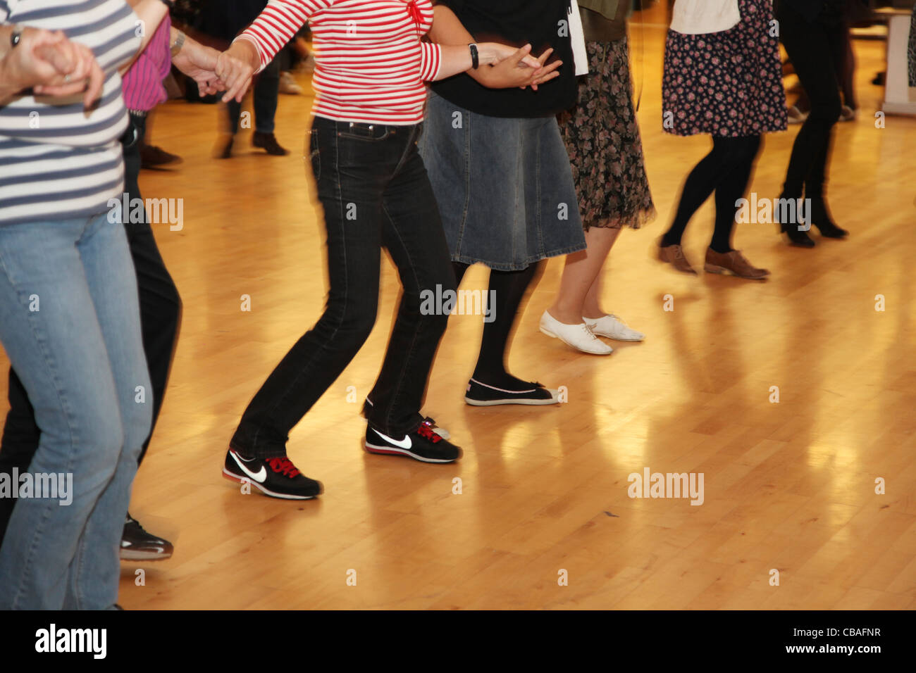 Barn dance in a village hall Stock Photo - Alamy