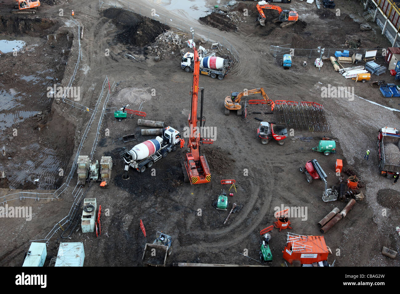 Bird's eye view of a building site Stock Photo - Alamy