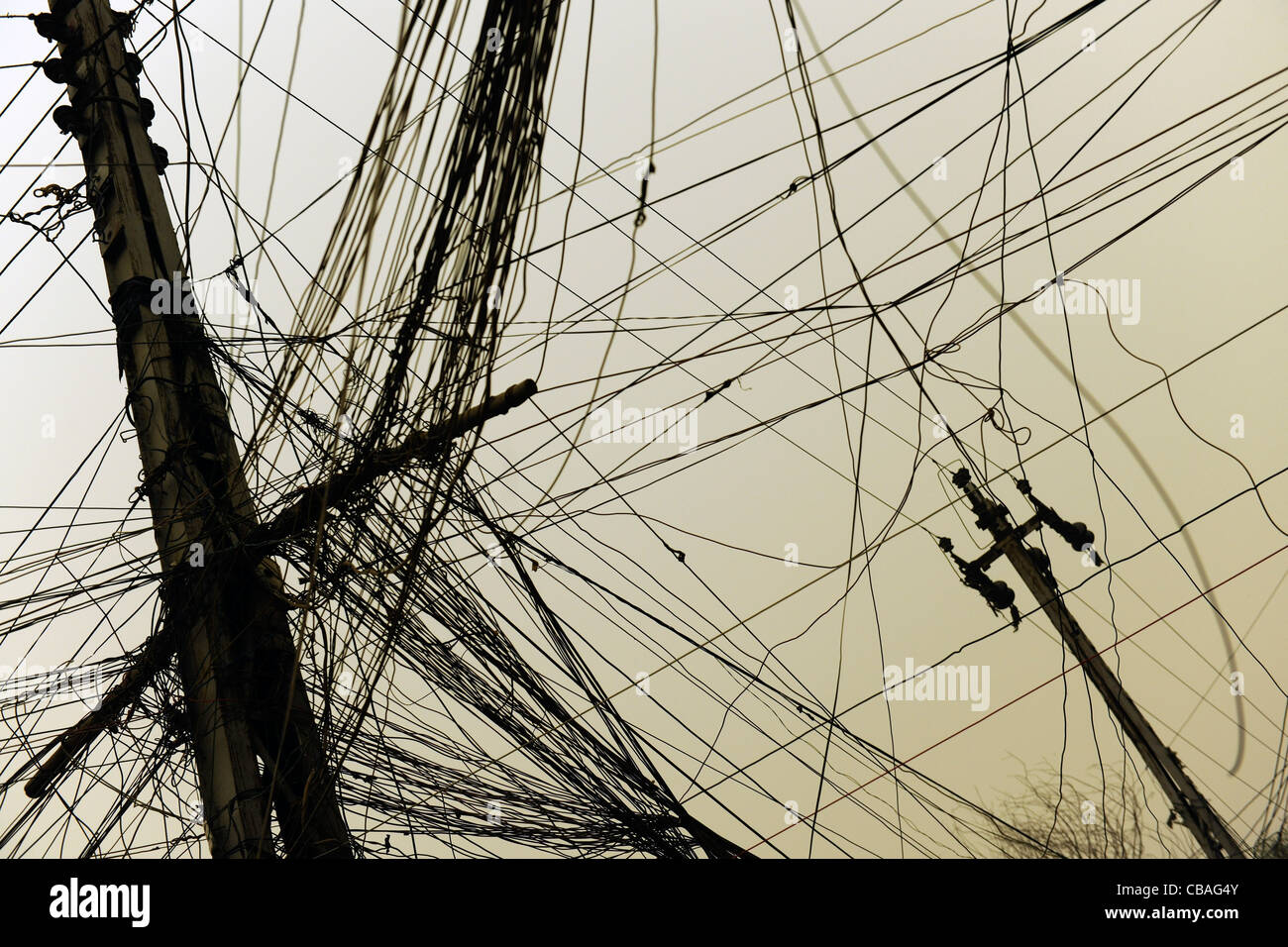 Power lines strung across streets have replaced the municipal ...
