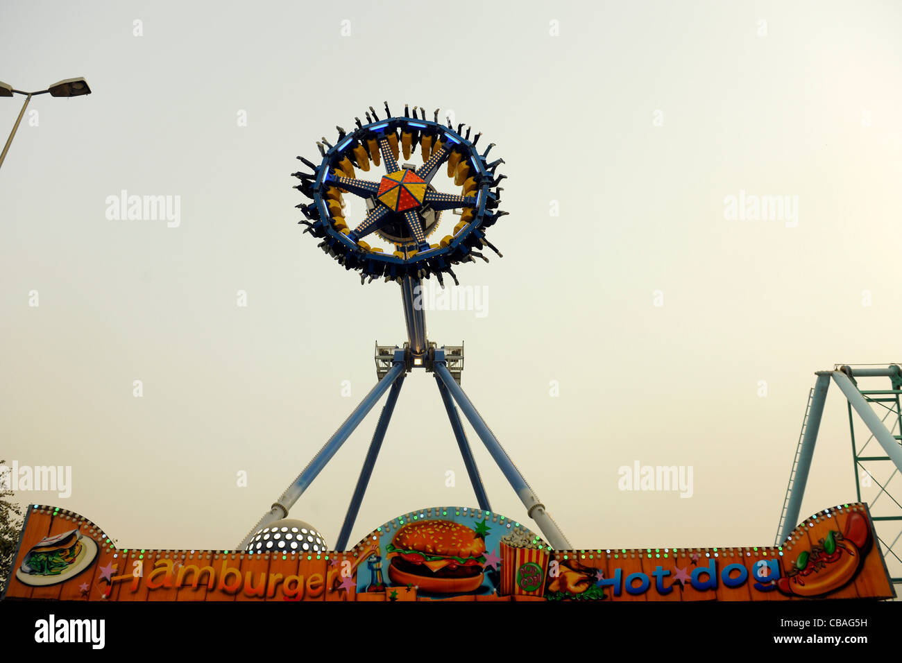 Iraq, Baghdad, Haswa amusement park features the "Scream Stock Photo ...