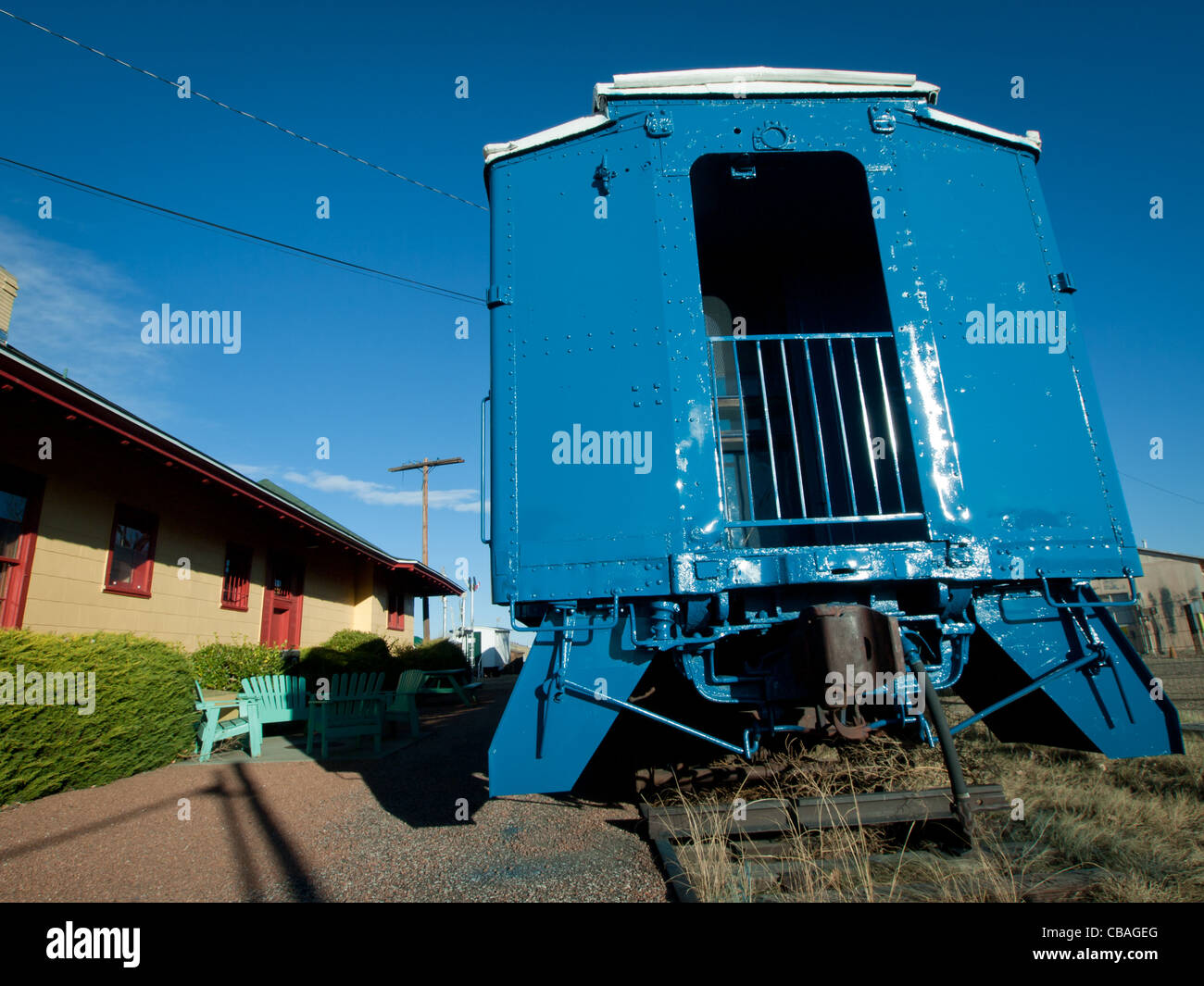 Old train on display at the Heritage Center in Limon, Colorado Stock ...