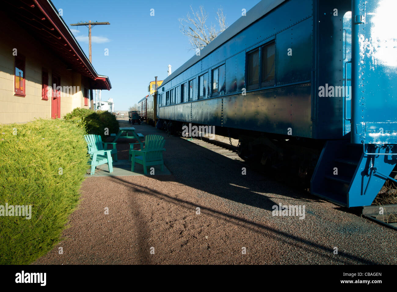Old train on display at the Heritage Center in Limon, Colorado Stock ...