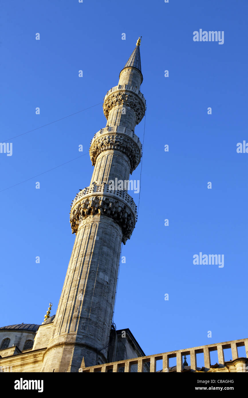 BLUE MOSQUE MINARET SULTANAHMET ISTANBUL TURKEY 04 October 2011 Stock ...