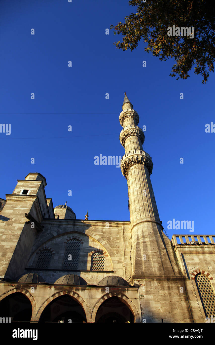 BLUE MOSQUE MINARET SULTANAHMET ISTANBUL TURKEY 04 October 2011 Stock ...