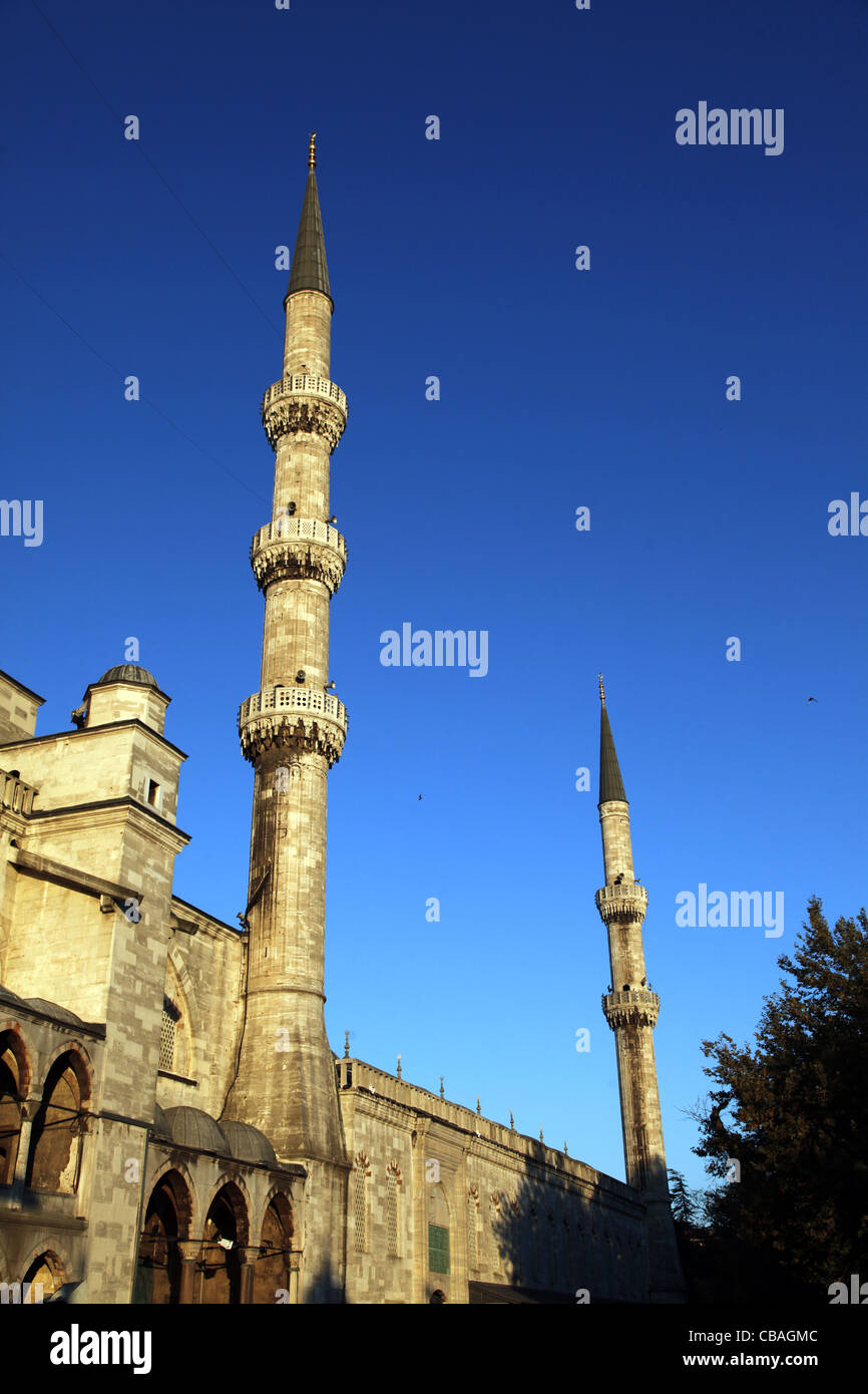 BLUE MOSQUE MINARETS SULTANAHMET ISTANBUL TURKEY 04 October 2011 Stock ...