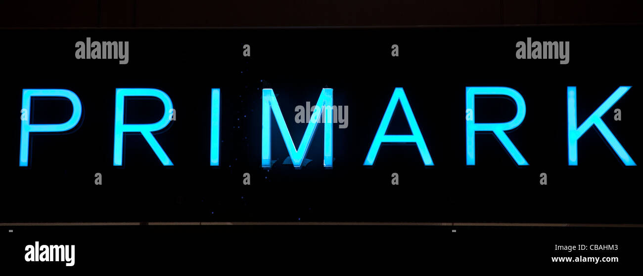 Primark illuminated sign Edinburgh Scotland Stock Photo - Alamy