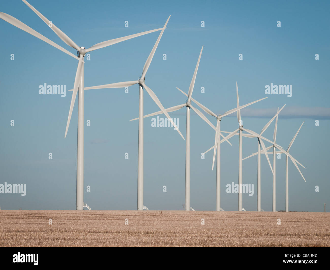 Wind turbines farm at sunset in Limon, Colorado Stock Photo - Alamy