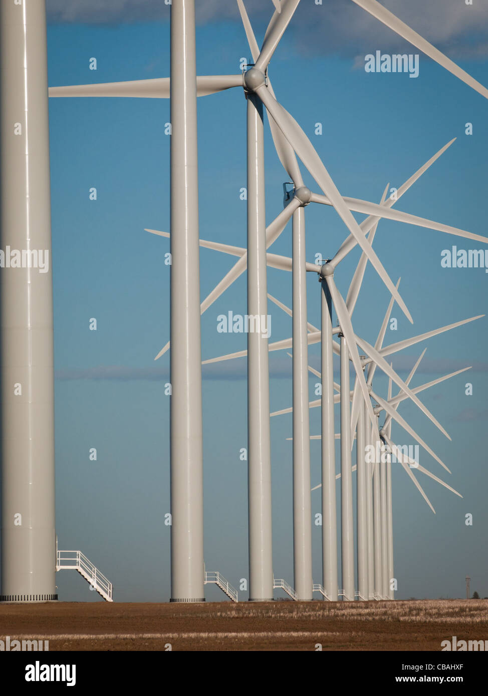 Wind turbines farm at sunset in Limon, Colorado Stock Photo - Alamy