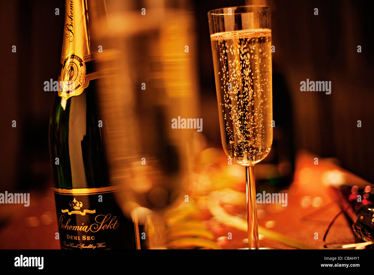 New Year's Eve celebration, Demi sec, sparkling wine, champagne. (CTK ...