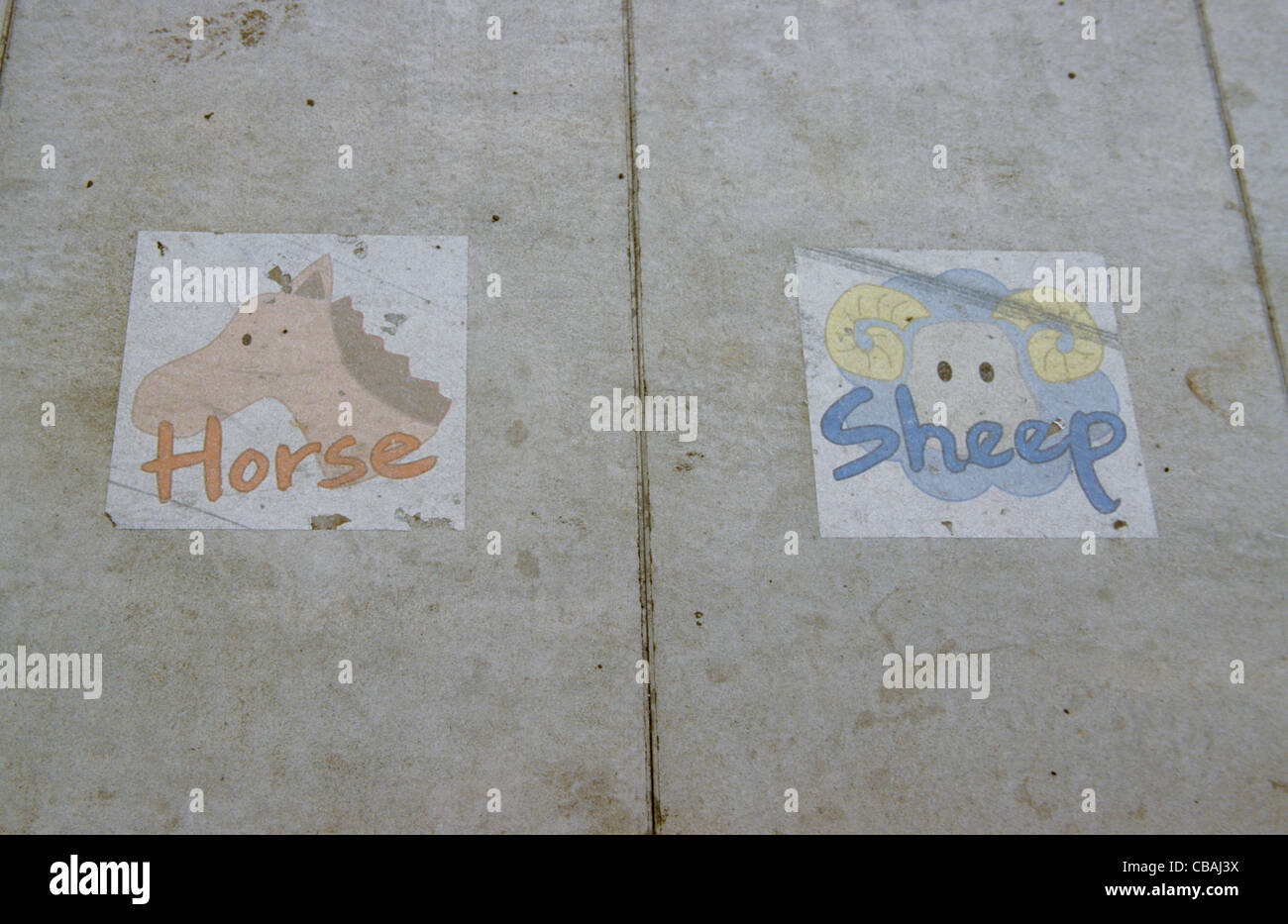 Akihabara Japan Tokyo Unusual markings on pavement Stock Photo - Alamy