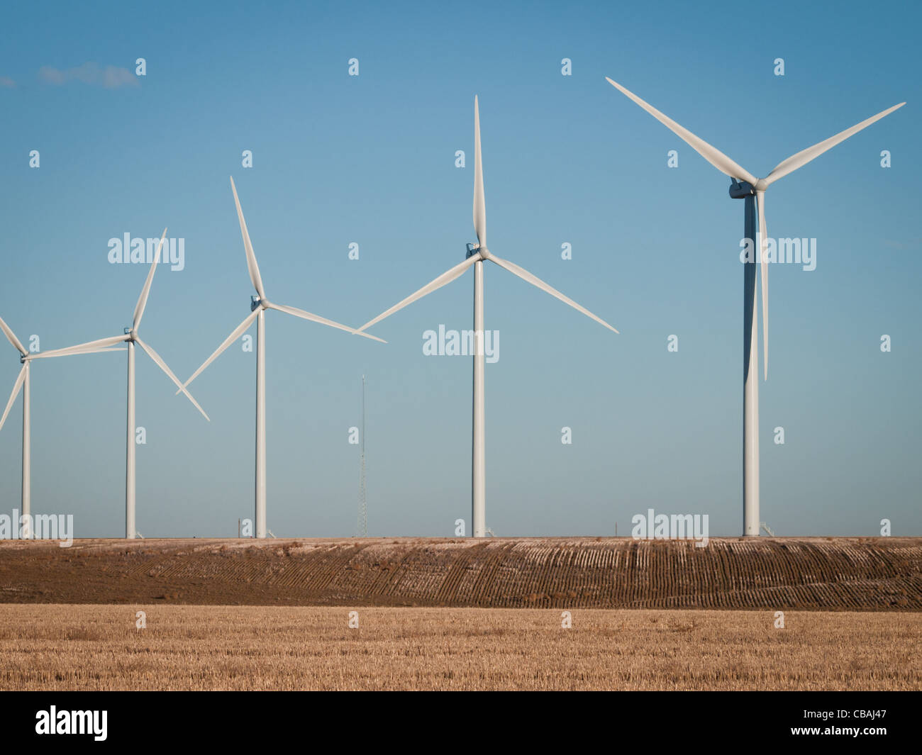 Wind turbines farm at sunset in Limon, Colorado Stock Photo - Alamy
