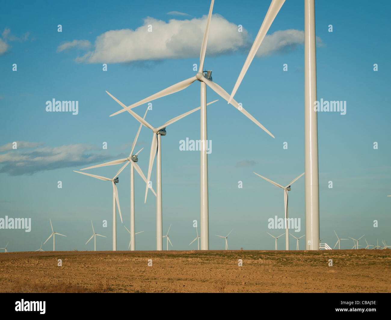 Wind turbines farm at sunset in Limon, Colorado Stock Photo - Alamy