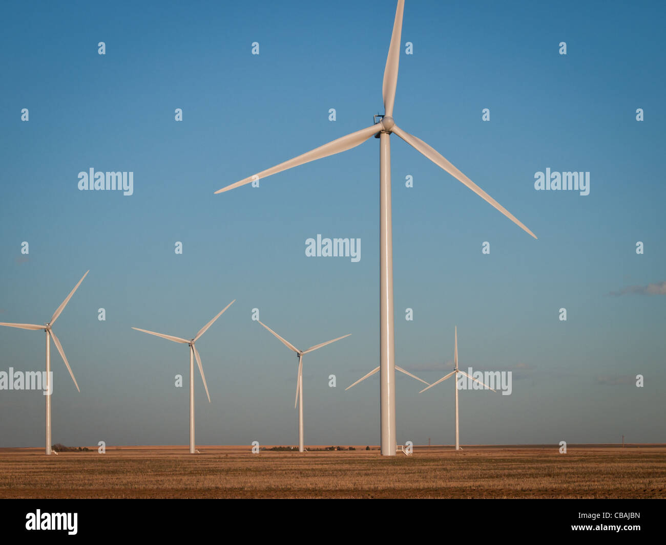 Wind turbines farm at sunset in Limon, Colorado Stock Photo - Alamy