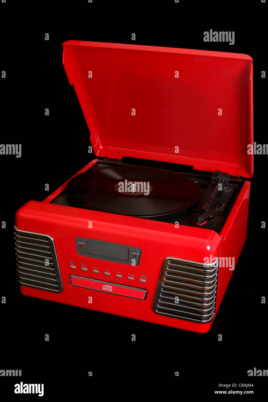 Red record player hi-res stock photography and images - Alamy