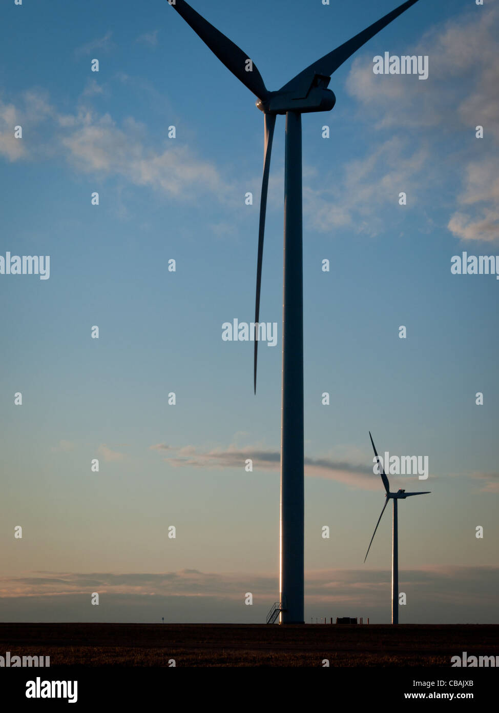 Wind turbines farm at sunset in Limon, Colorado Stock Photo - Alamy