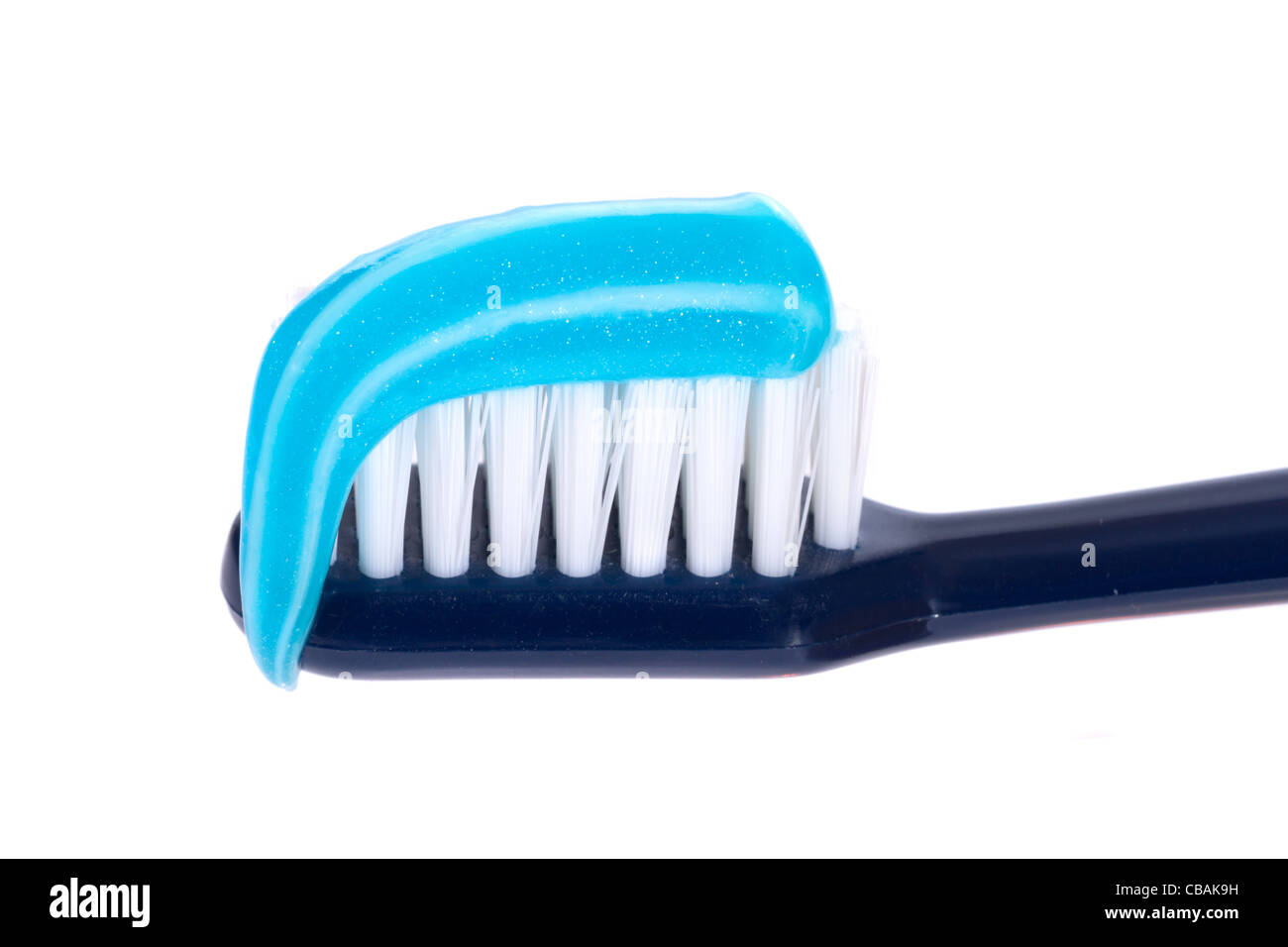 toothbrush with paste, photo on the white background Stock Photo - Alamy