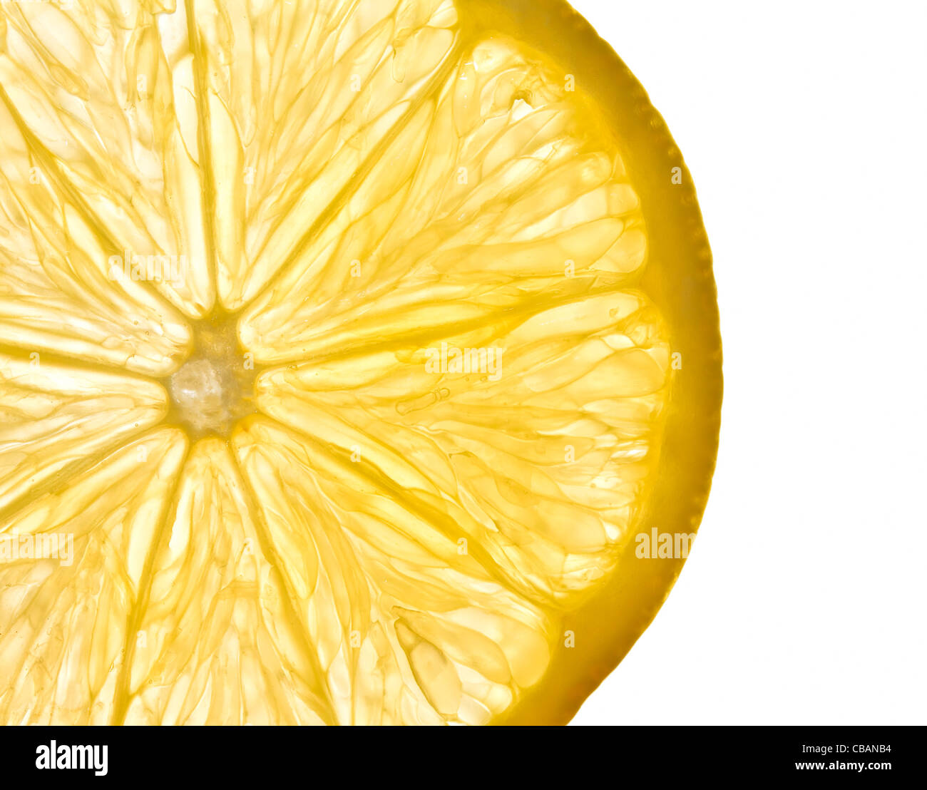 fresh yellow lemon slice with white background Stock Photo - Alamy