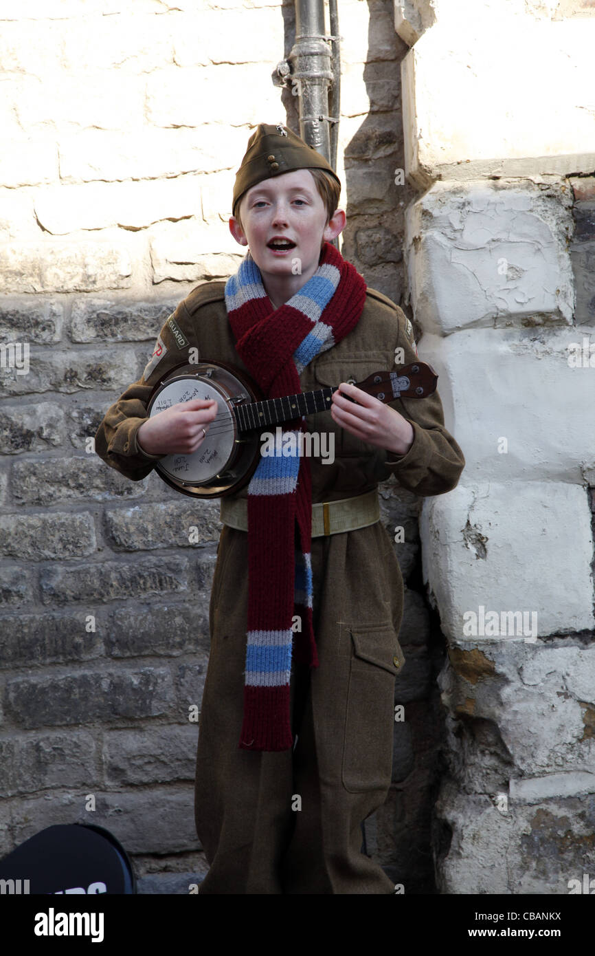 YOUNG HOME GUARD BOY WITH BANJO PICKERING NORTH YORKSHIRE 15 October ...