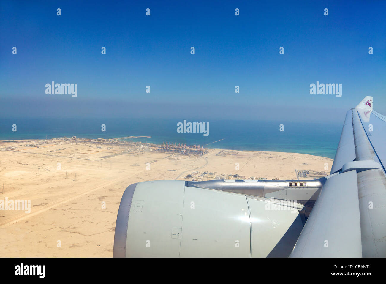Qatar doha view airplane hi-res stock photography and images - Alamy